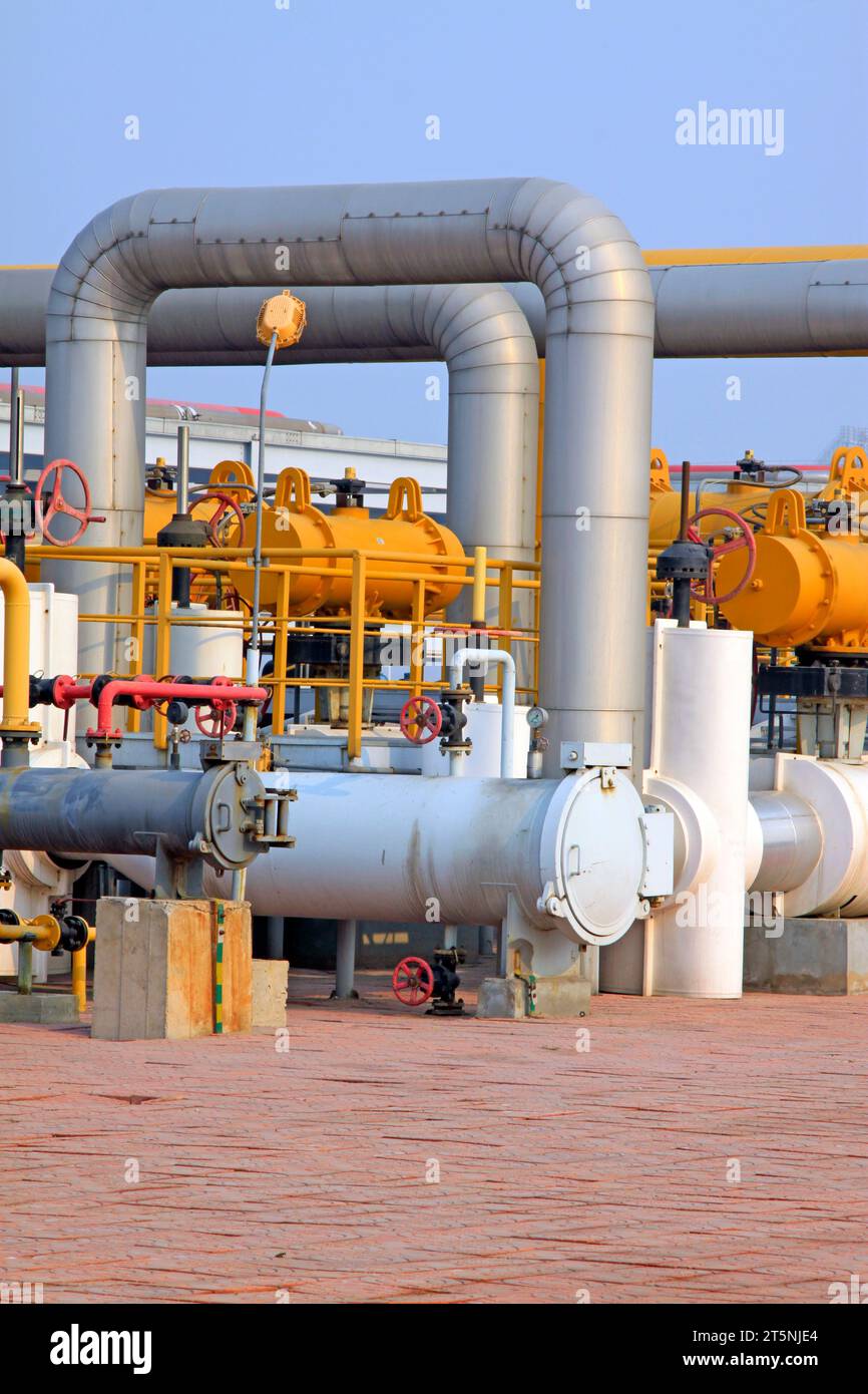 crude oil processing and transmission equipment, closeup of photo Stock ...