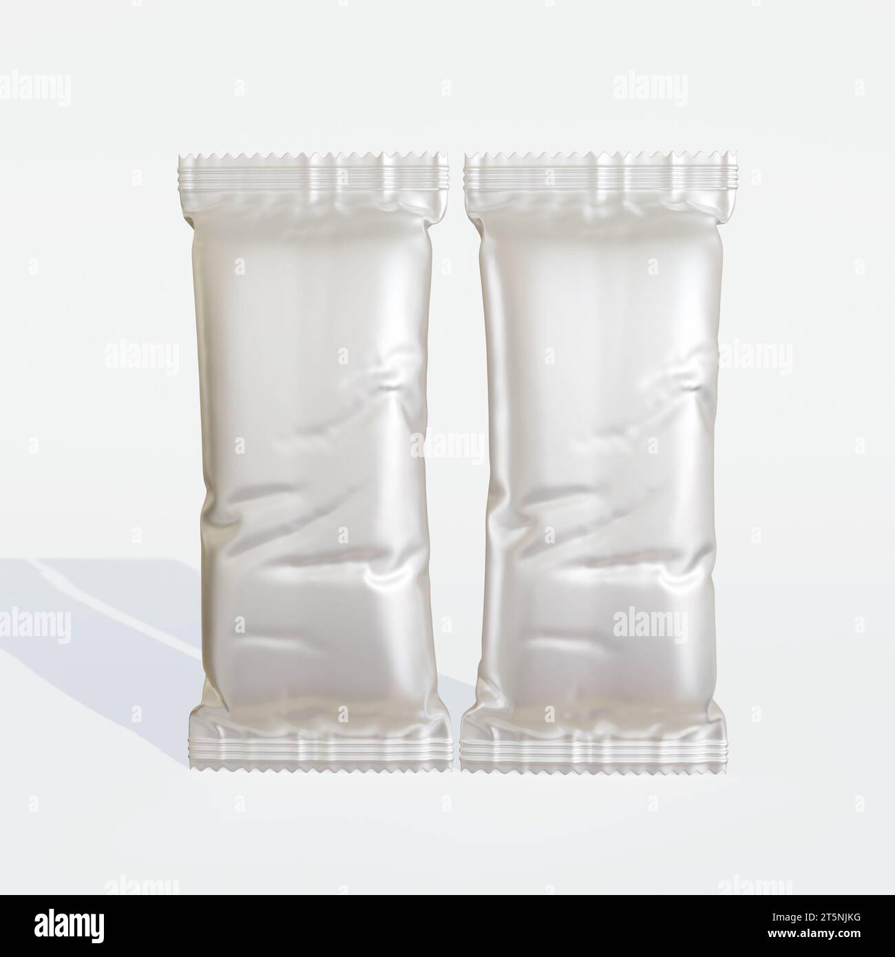 Protein bar packaging white color and realistic render with metalic or ...