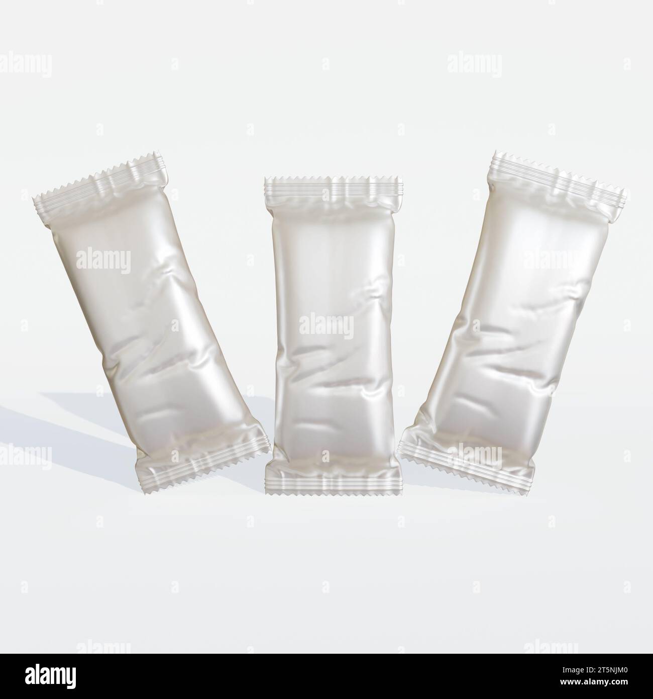 Protein bar packaging white color and realistic render with metalic or ...
