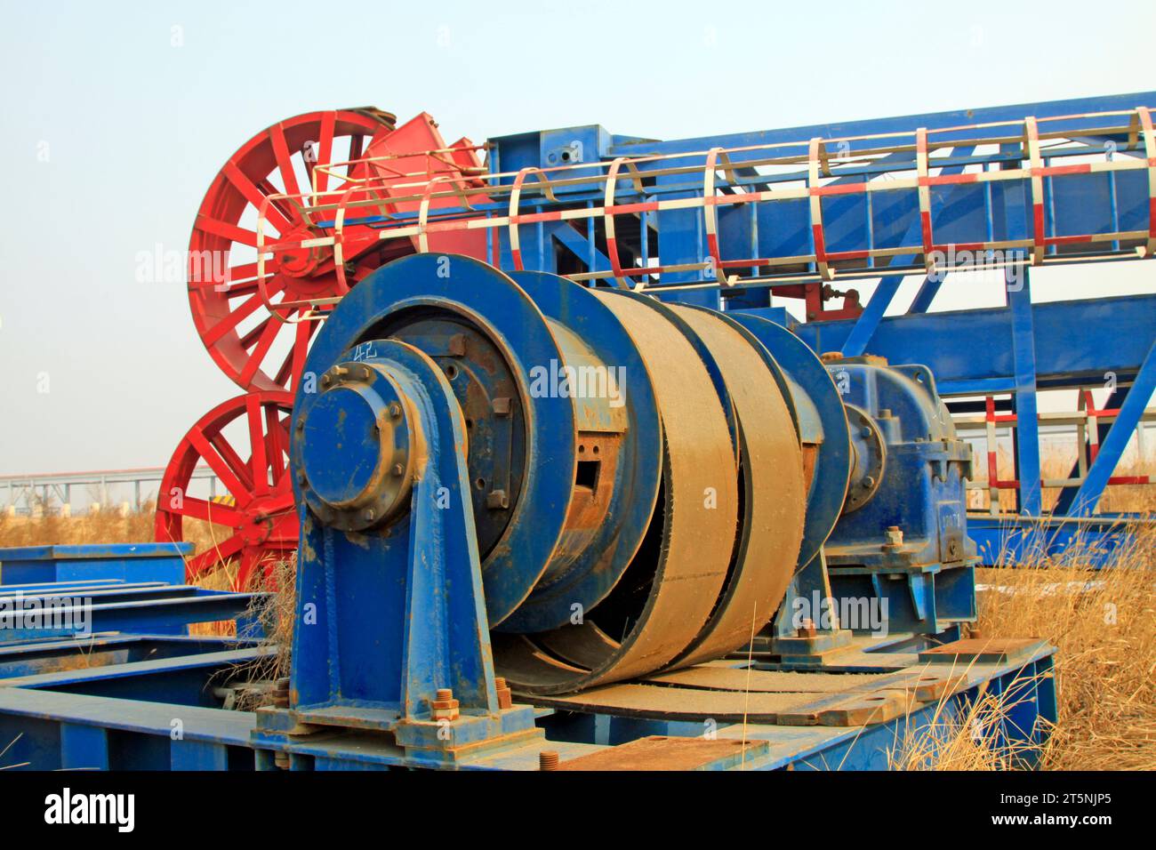 Tower type pumping unit wheel parts, closeup of photo Stock Photo - Alamy