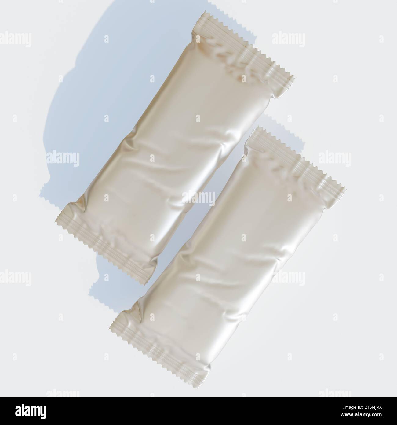 Protein bar packaging white color and realistic render with metalic or ...