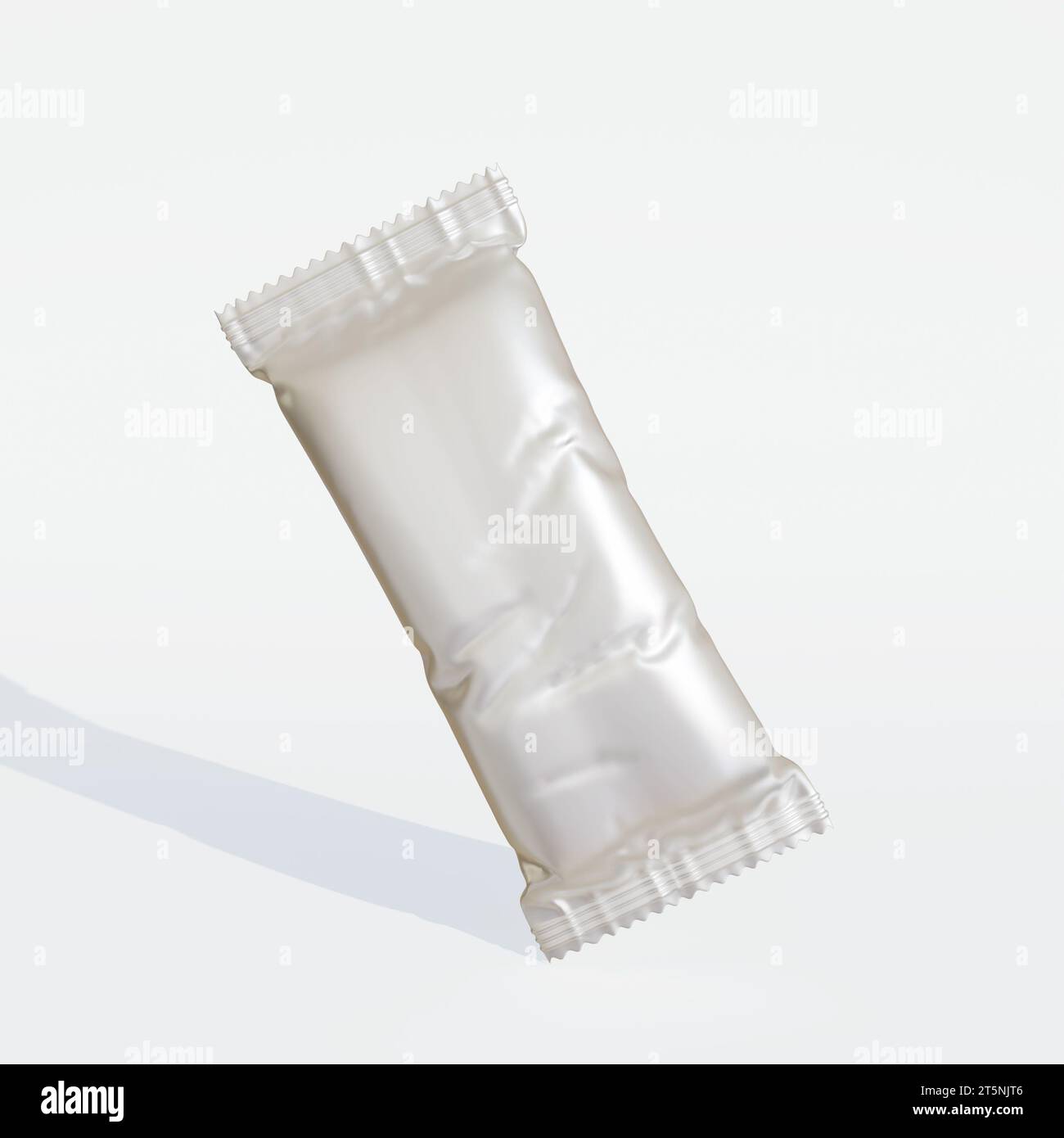 Protein bar packaging white color and realistic render with metalic or ...