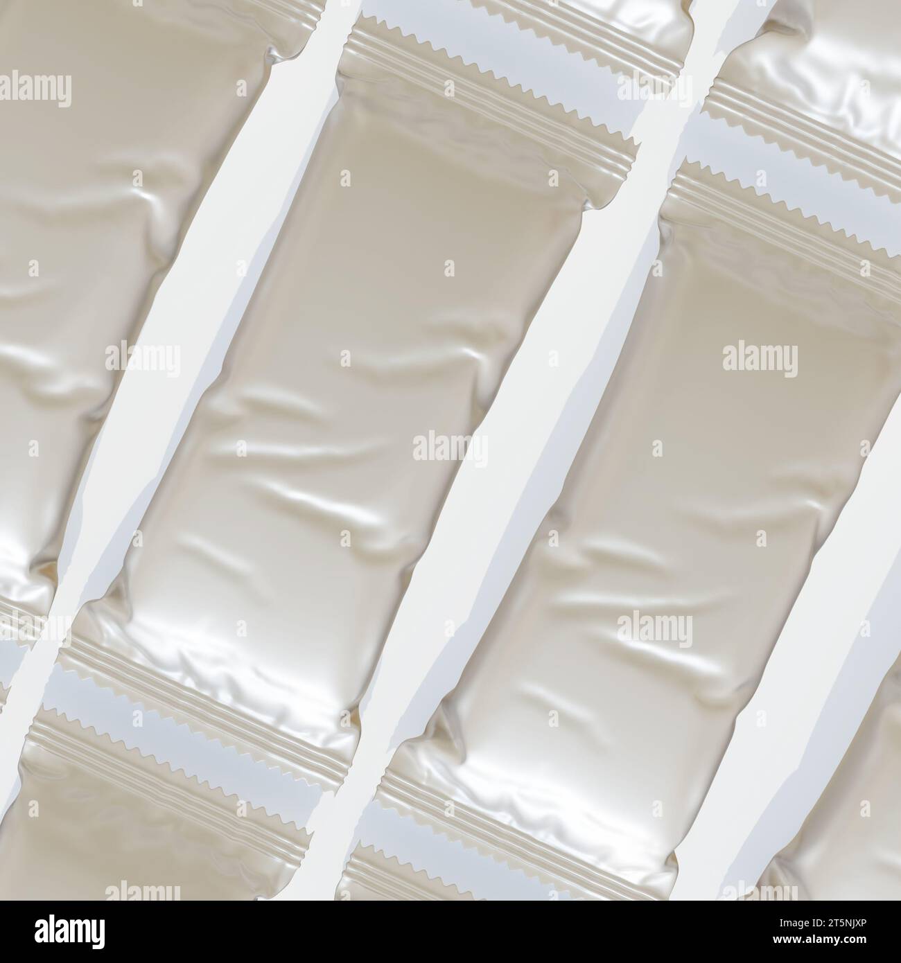 Protein bar packaging white color and realistic render with metalic or ...