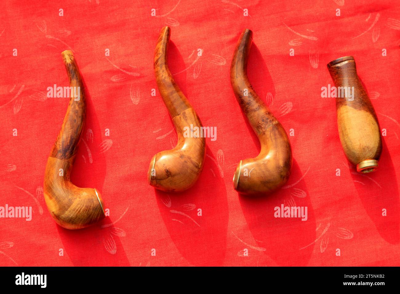 Wooden pipe, closeup of photo Stock Photo - Alamy