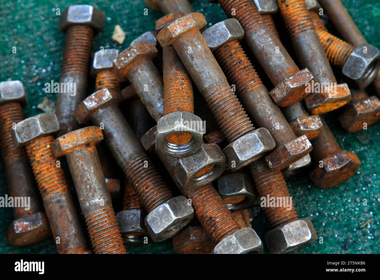oxidation rust bolt, closeup of photo Stock Photo - Alamy