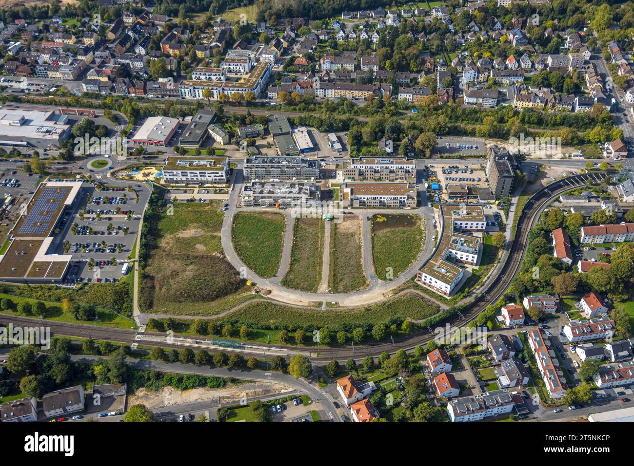 Construction site with new residential buildings hombrucher bogen hi ...