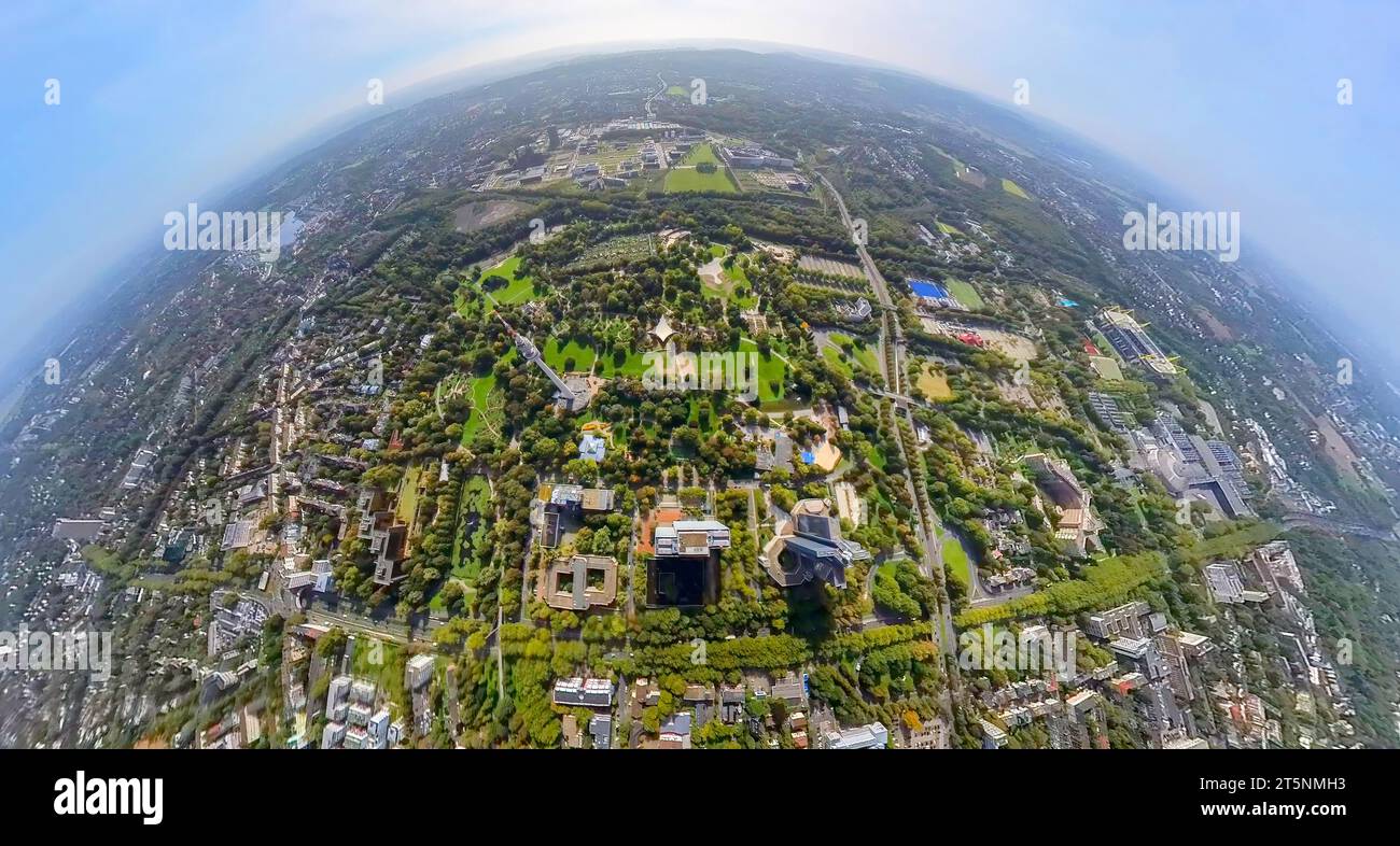 Aerial view, Westfalenpark recreation area and leisure park with ...