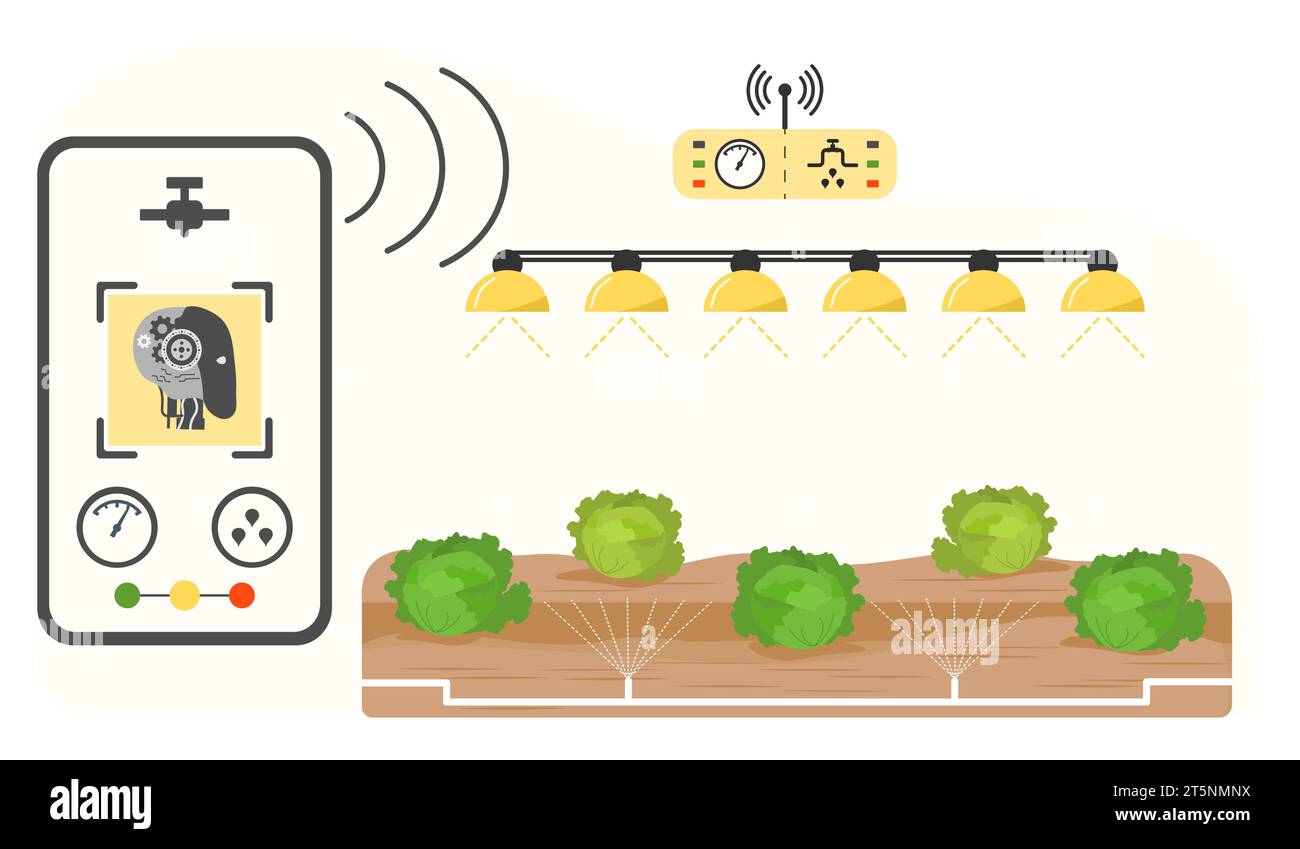 Farmer using technology Stock Vector Images - Alamy