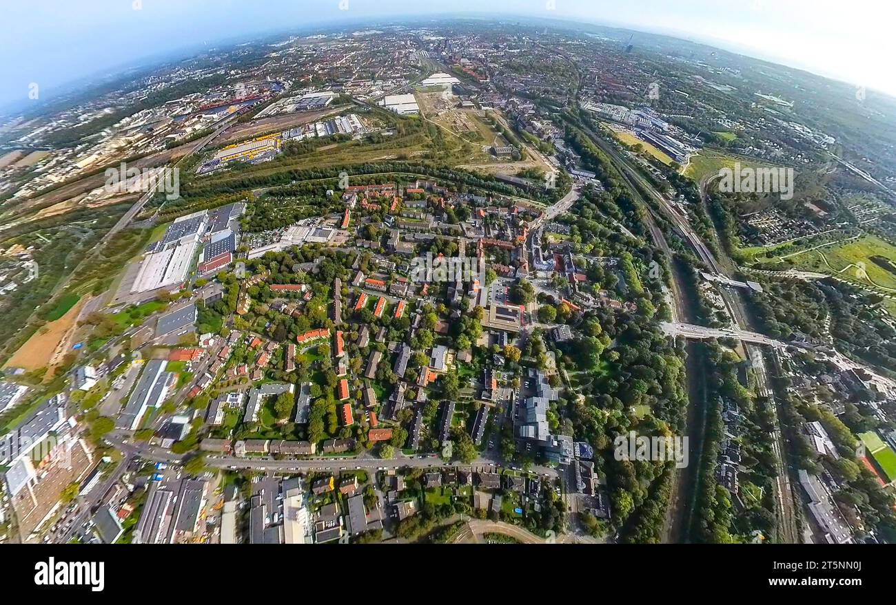 Aerial view, view of Dorstfeld district with construction area Union ...