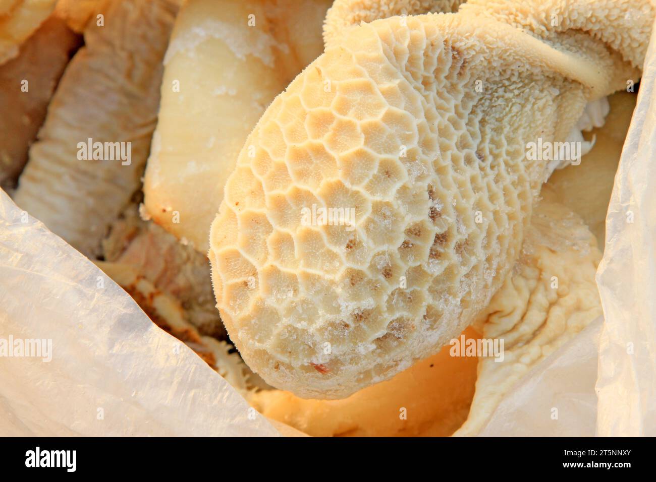 closeup of cow's stomach, cooked food Stock Photo - Alamy