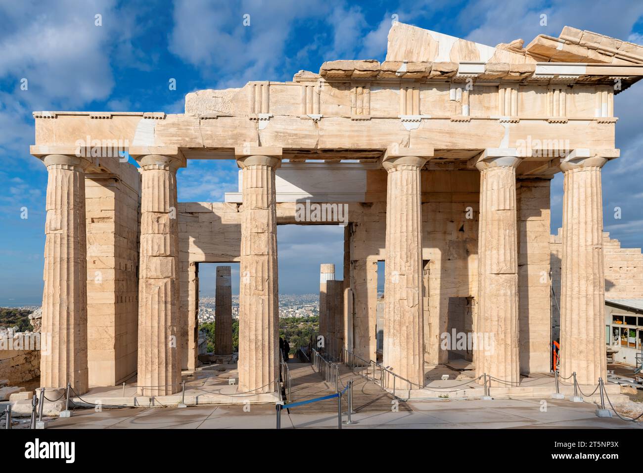 Ancient ruins of the gateway to the Acropolis, Propylaea in the ...