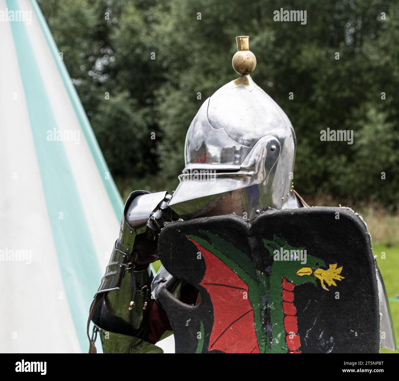 Knights on shining armour jousting Stock Photo - Alamy