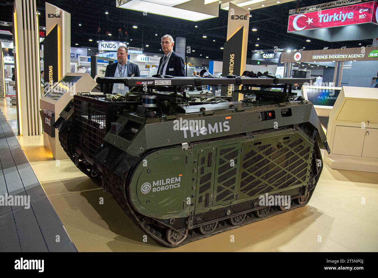 Nonthaburi, Thailand. 06th Nov, 2023. A THeMIS unmanned ground vehicle (UGV) seen displayed ...