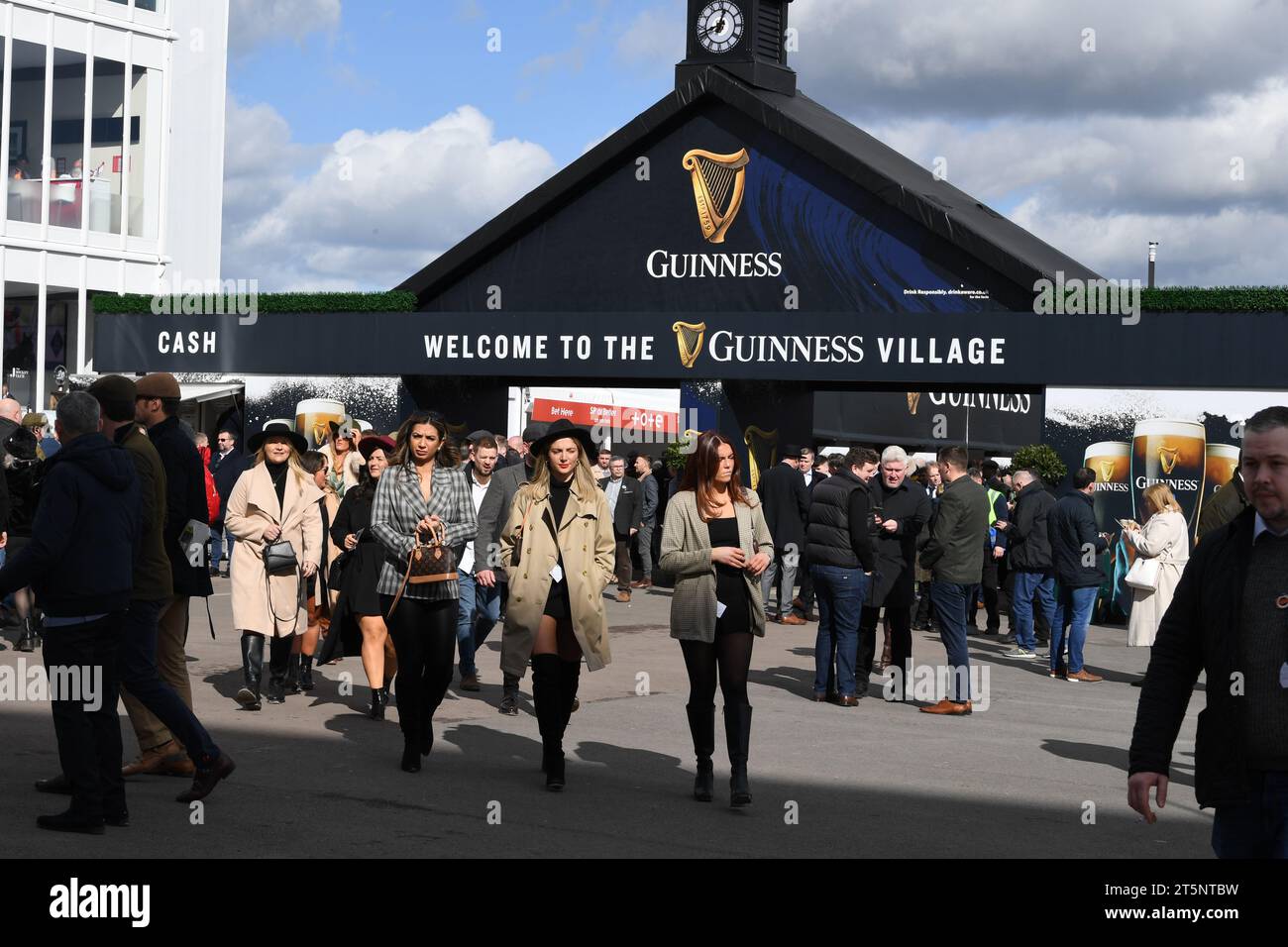 Guinness Village Cheltenham Festival Stock Photo - Alamy