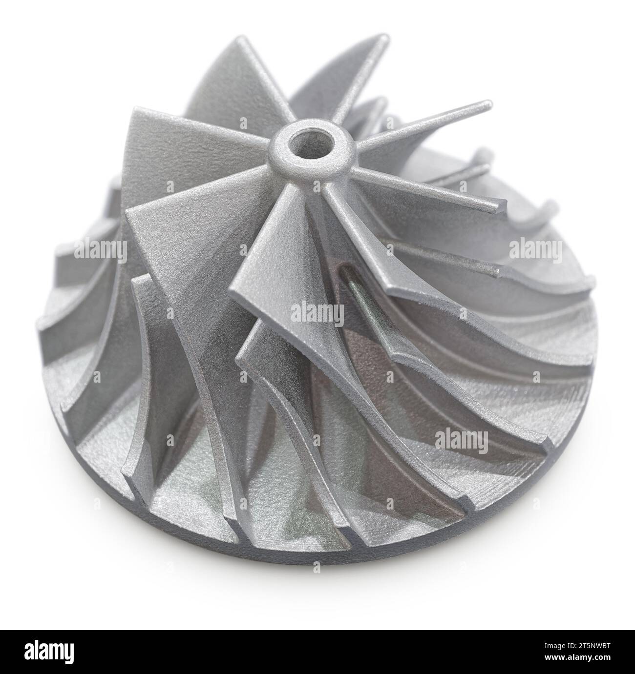 Turbine impeller, 3d-printed component part, close-up shot, isolated on ...