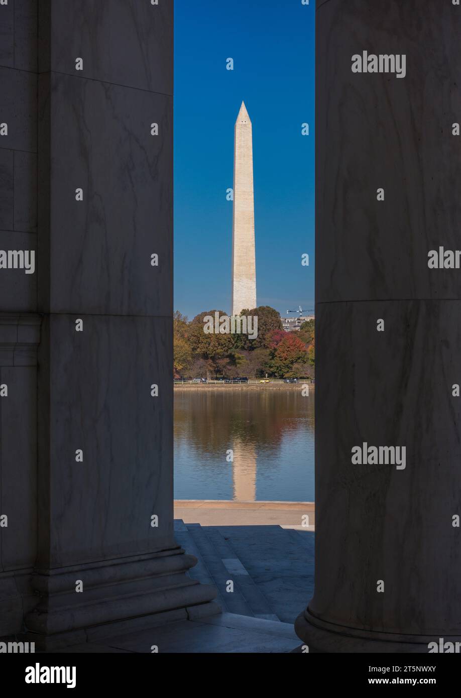 WASHINGTON, DC, USA - Washington Monument, and Tidal Basin, as seen ...