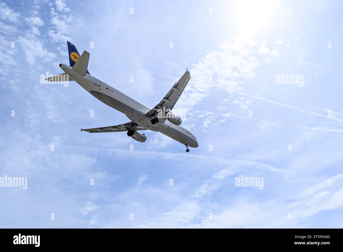 Barcelona, Spain; April 10, 2023: Airbus A321 plane of the Lufthansa ...