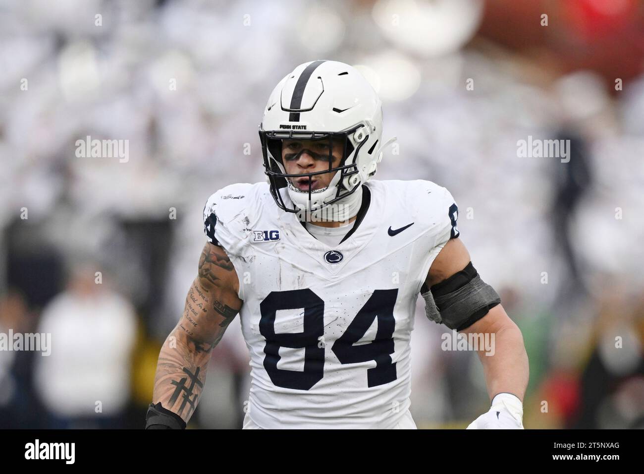 Penn State tight end Theo Johnson against Maryland during an NCAA ...