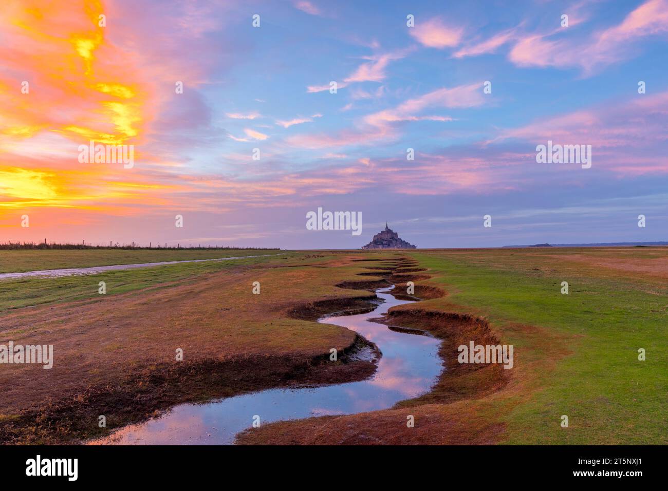 Mont Saint Michel at Sunset, Normandy, France, North West Europe Stock ...