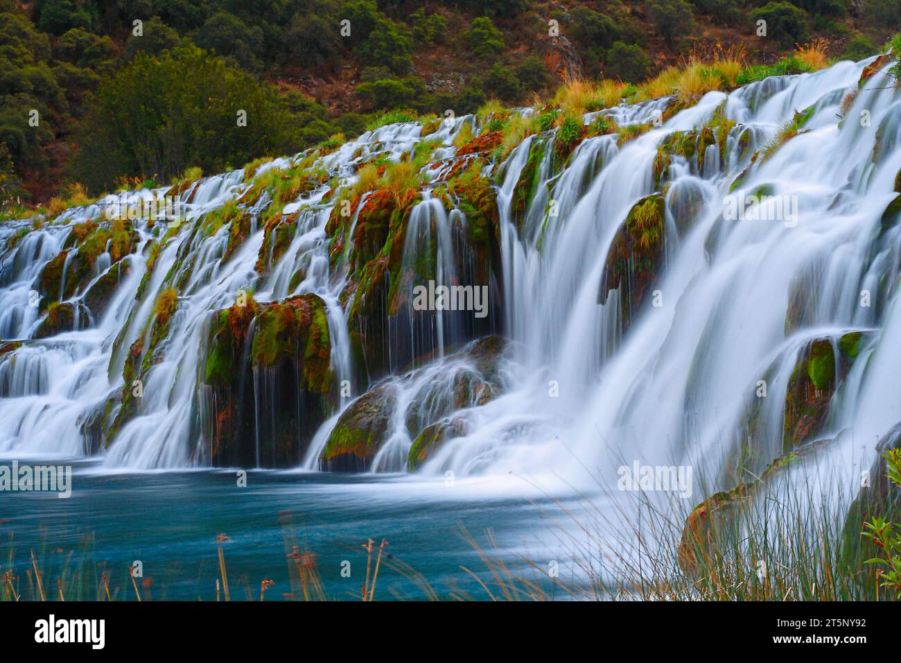 Waterfalls and crystalline waterfalls, Huancaya Peru Stock Photo - Alamy