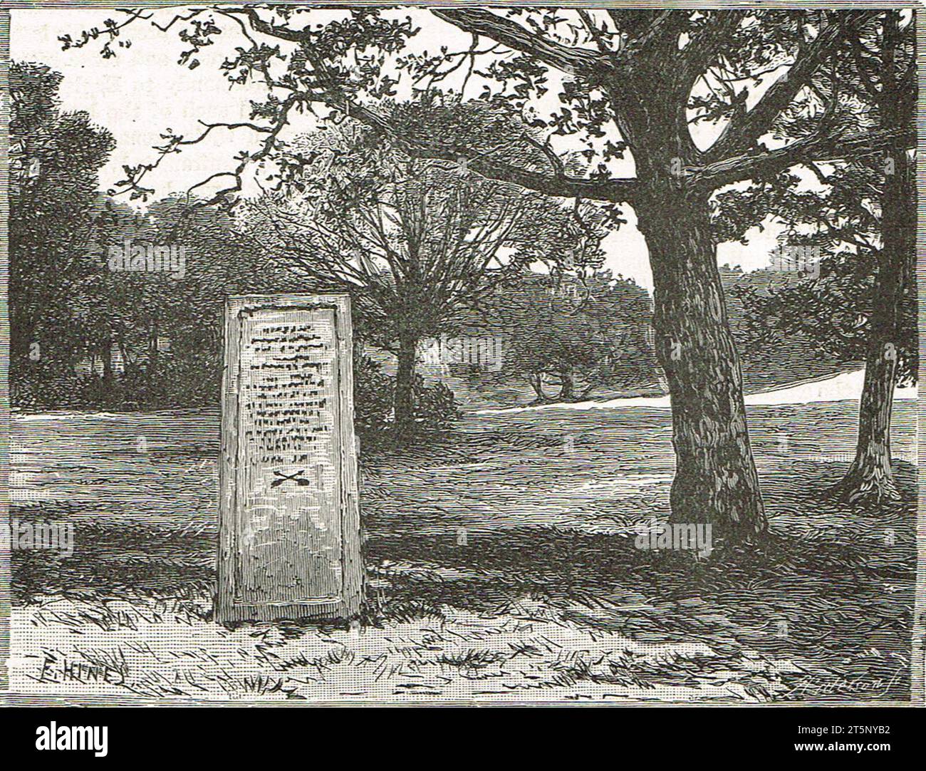 Stone in the New Forest marking the spot where William Rufus (William ...
