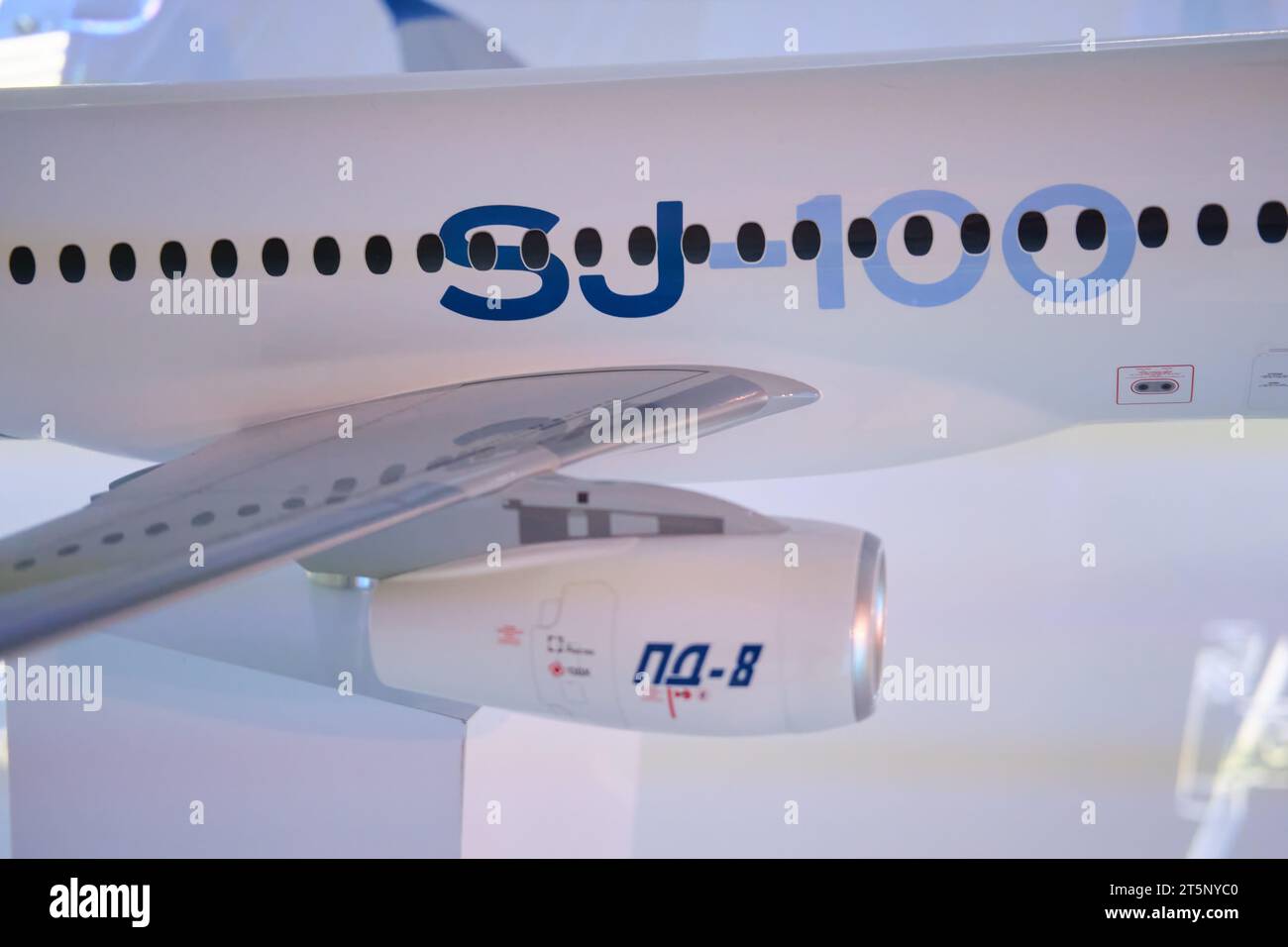 A model of a modern Russian aircraft SJ with a PD-8 engine - Moscow ...