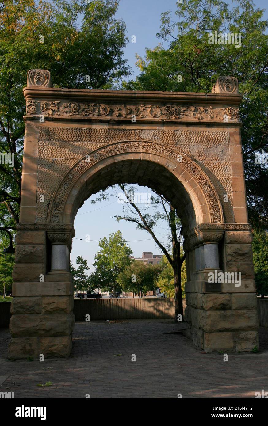 OMAHA, NEBRASKA-SEPTEMBER 06:Ruins of Former U.S. National Bank Arches ...