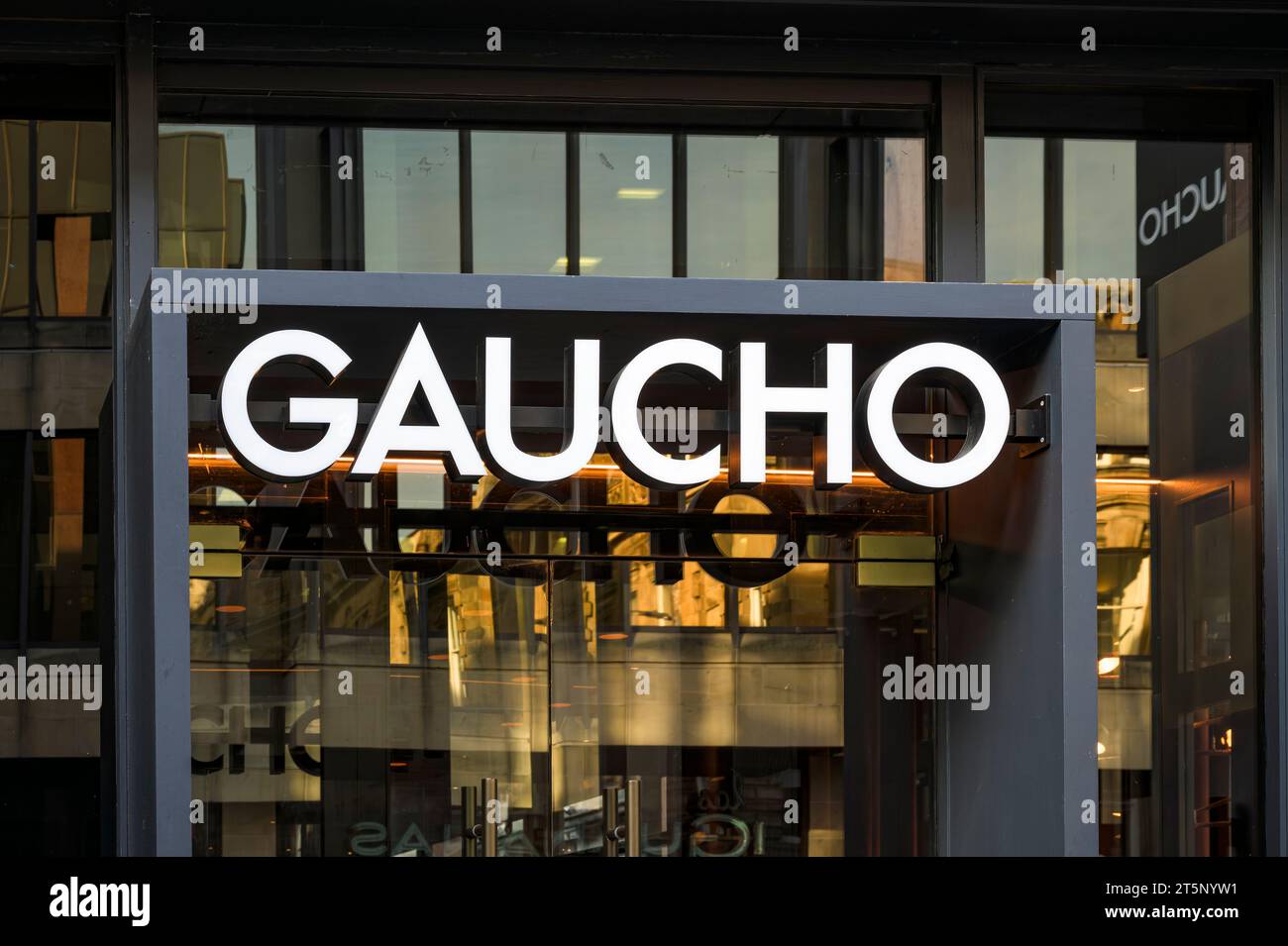 Gaucho restaurant sign, Glasgow, Scotland, UK , Europe Stock Photo - Alamy