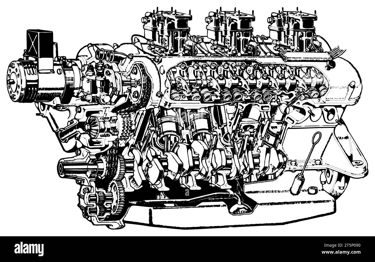 Car technical drawing Cut Out Stock Images & Pictures - Alamy