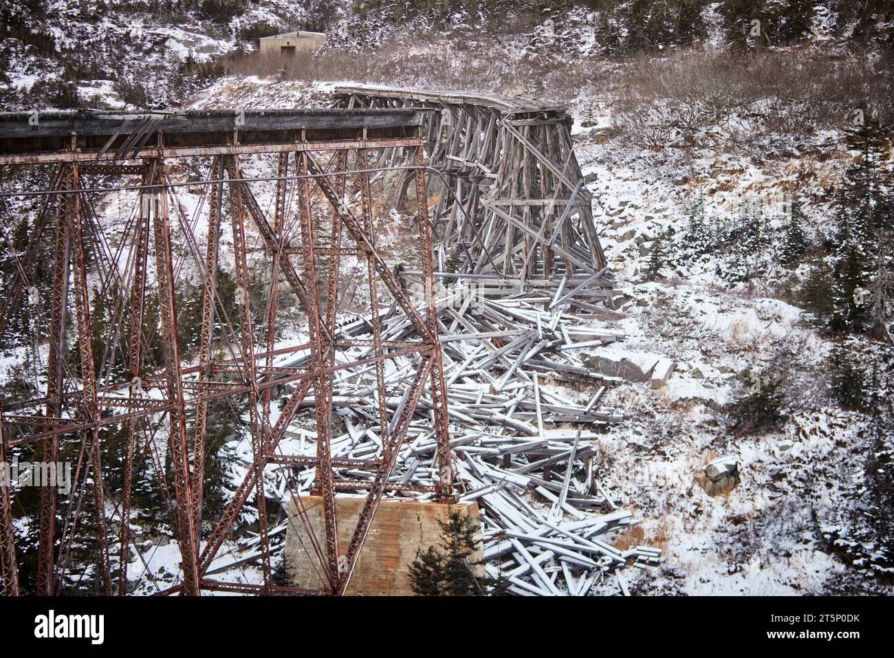 Skagway Alaska derelict bridge on the White Pass and Yukon Route (WP&Y ...