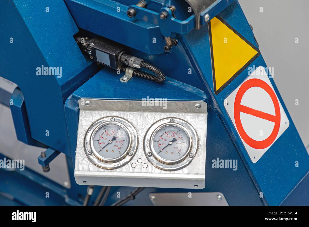 Two Pressure Gauges With Protective Metal Cover at Industrial Press ...