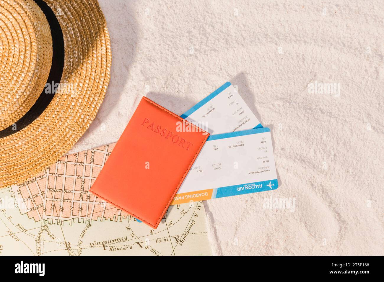 Passport guide book trip Stock Photo - Alamy