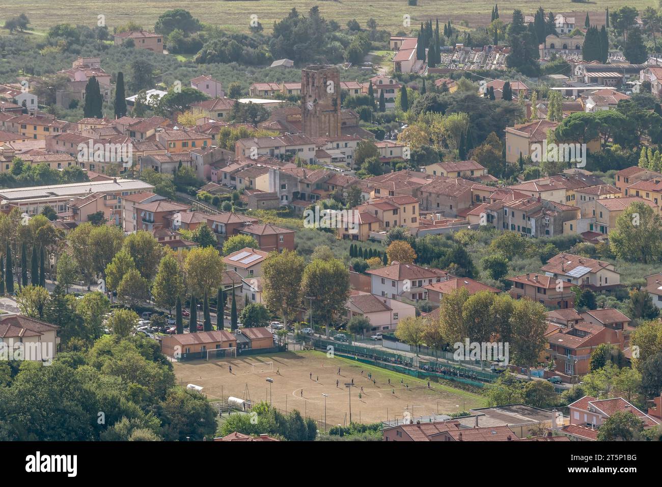 Aerial view of the center of Calci, Pisa, Italy Stock Photo - Alamy