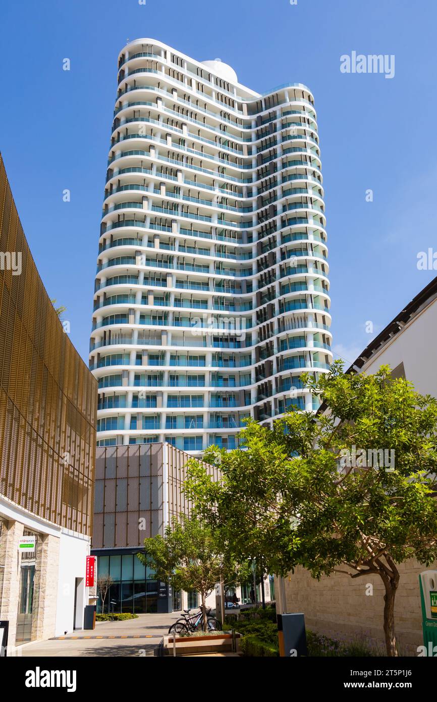 The East Tower skyscraper complex at Ayia Napa Marina, Cyprus Stock ...