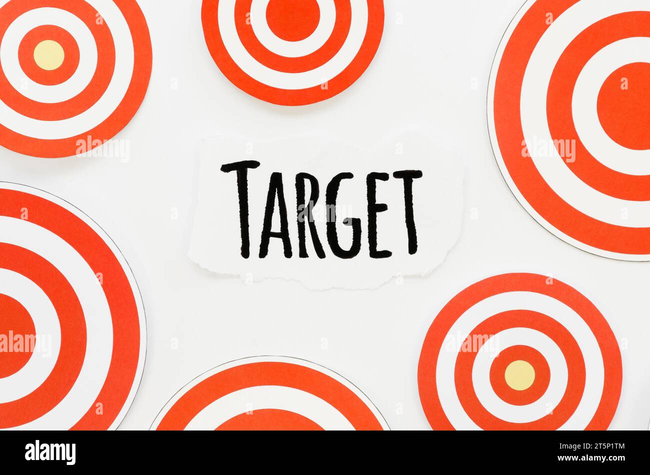 Top view piece paper with target circular marks Stock Photo - Alamy