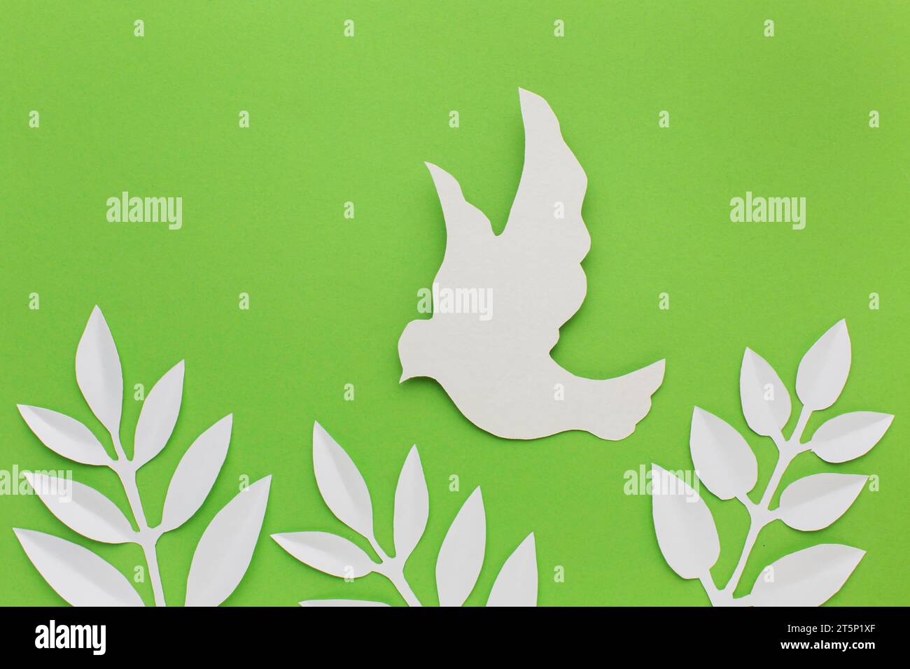 Top view paper dove leaves Stock Photo - Alamy