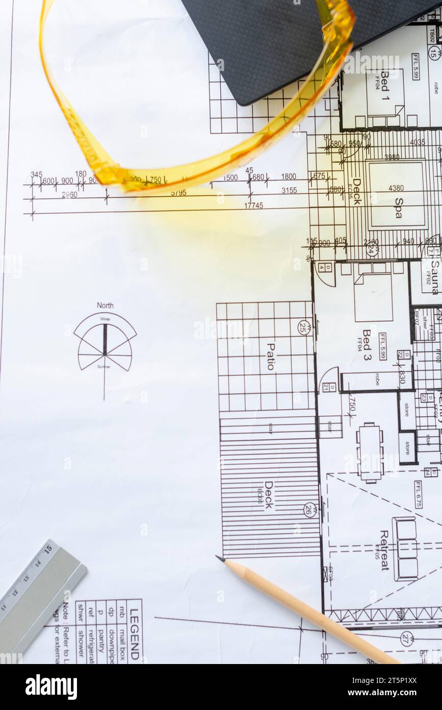 Top view complex architectural plan Stock Photo - Alamy