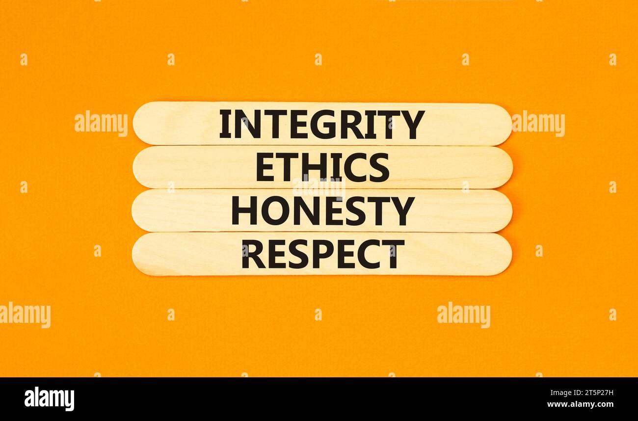 Integrity ethics honesty respect symbol. Concept word Integrity Ethics ...