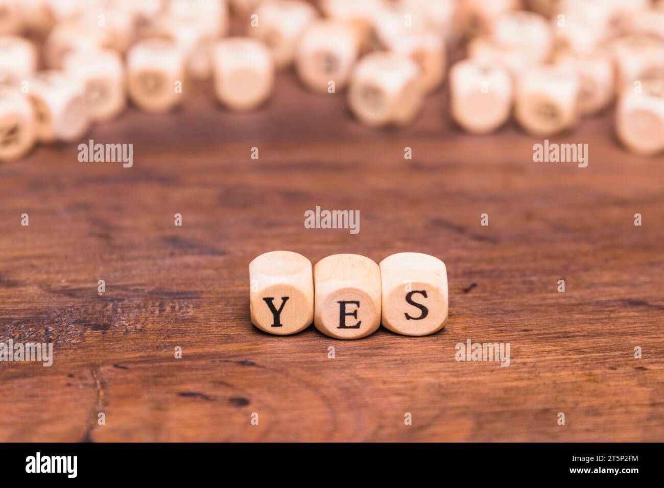 Word yes wooden blocks Stock Photo - Alamy