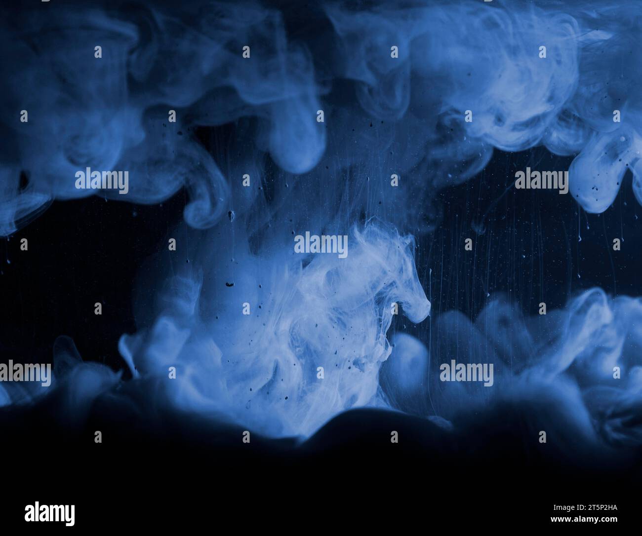 Abstract heavy blue smoke dark liquid Stock Photo - Alamy