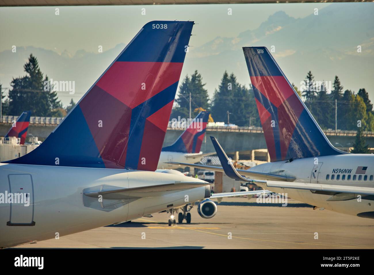 Seattle Tacoma International Airport station Delta airplanes Stock ...