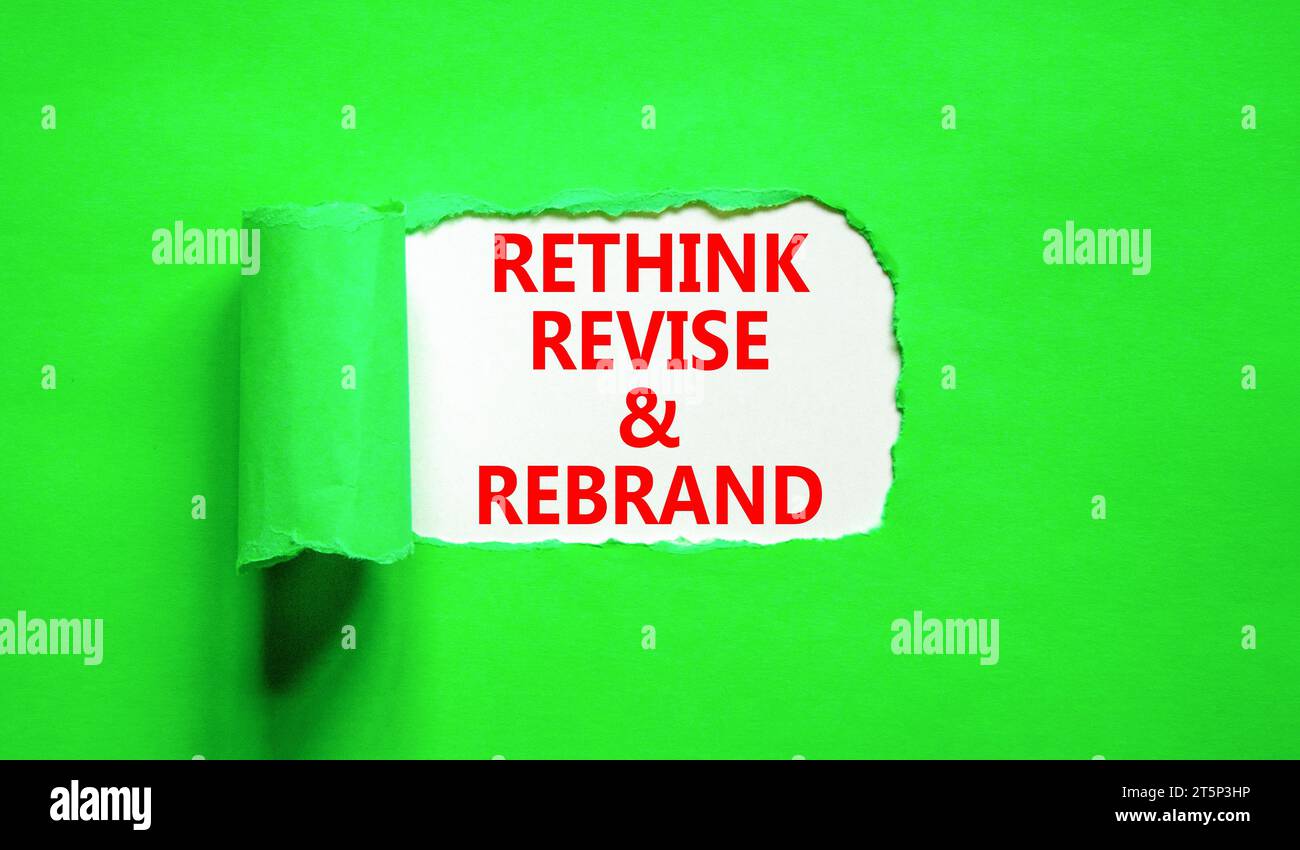 Rethink revise rebrand symbol. Concept word Rethink Revise and Rebrand ...