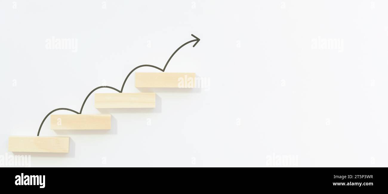 Drawn arrow bouncing up blocks Stock Photo - Alamy