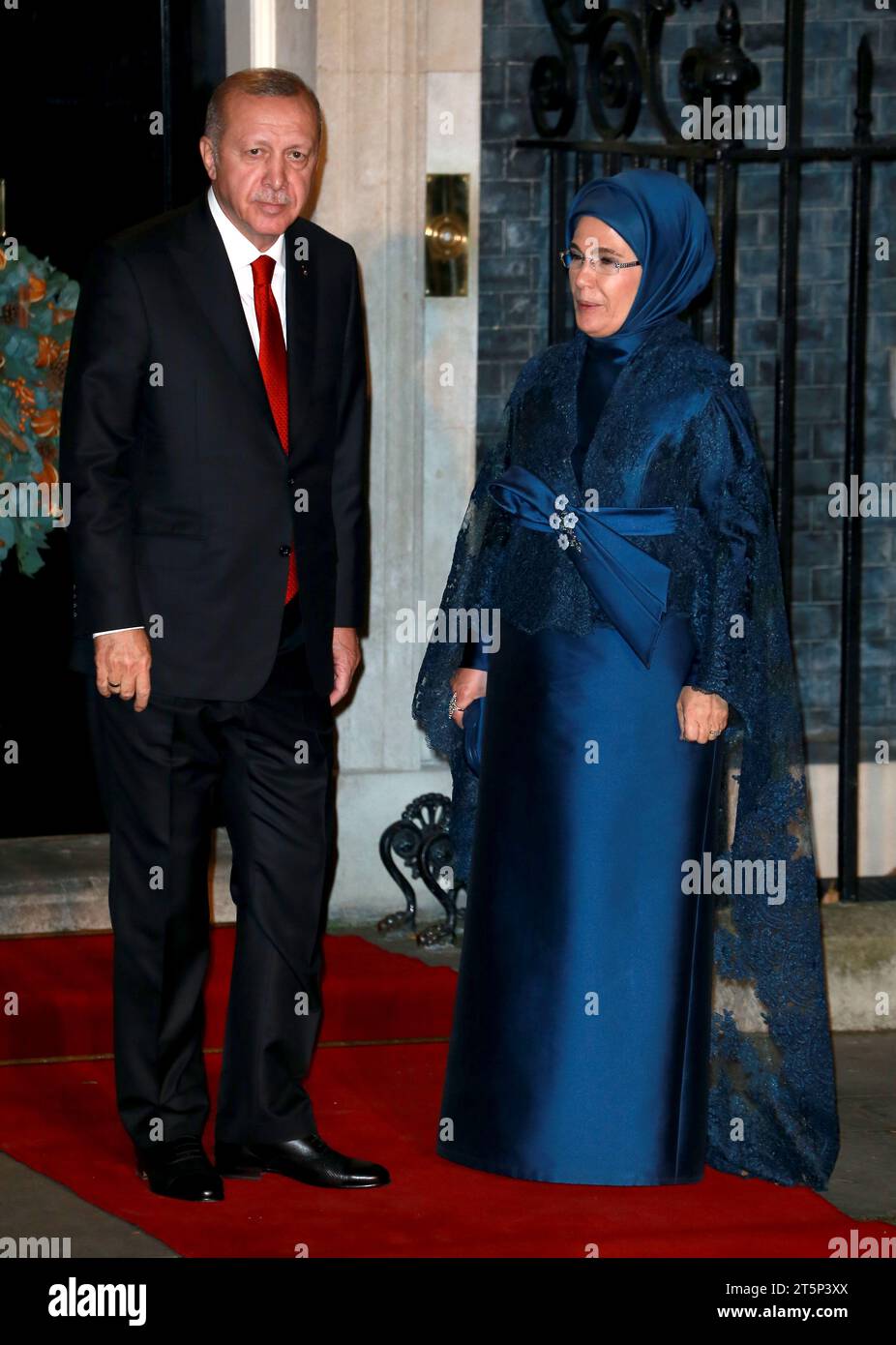 Turkish President Recep Tayyip Erdogan and his wife Emina Erdogan ...