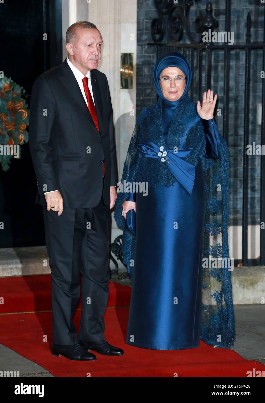 Turkish President Recep Tayyip Erdogan and his wife Emina Erdogan ...