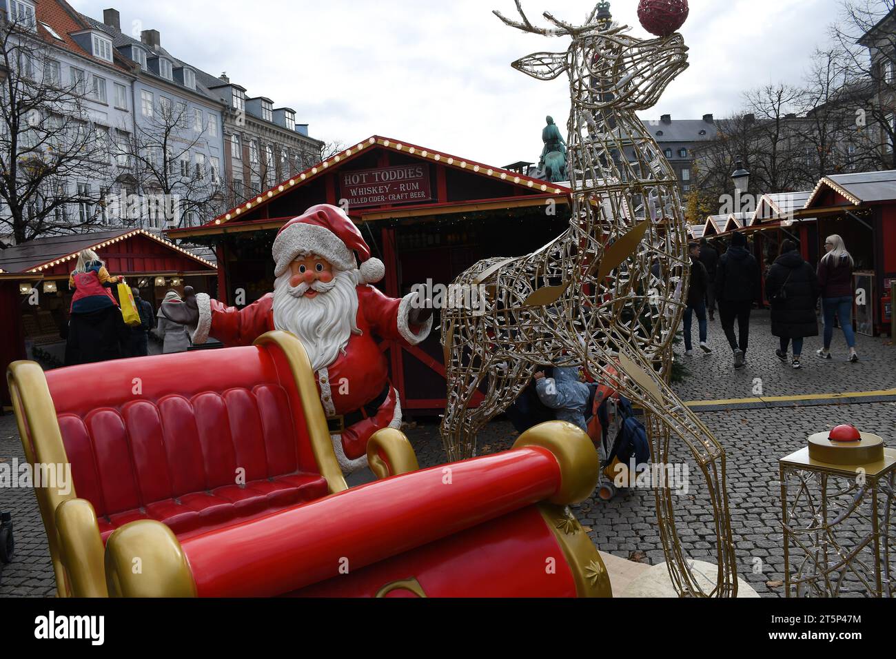 Copenhagen, Denmark /06 November 2023/.Visitors at christmas market in ...