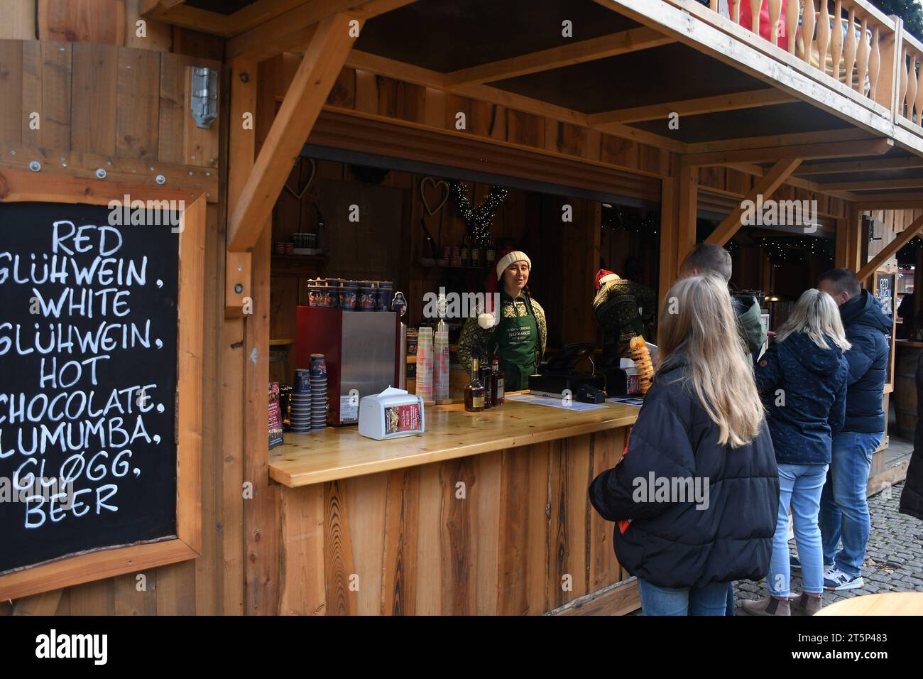 Copenhagen, Denmark /06 November 2023/.Visitors at christmas market in ...