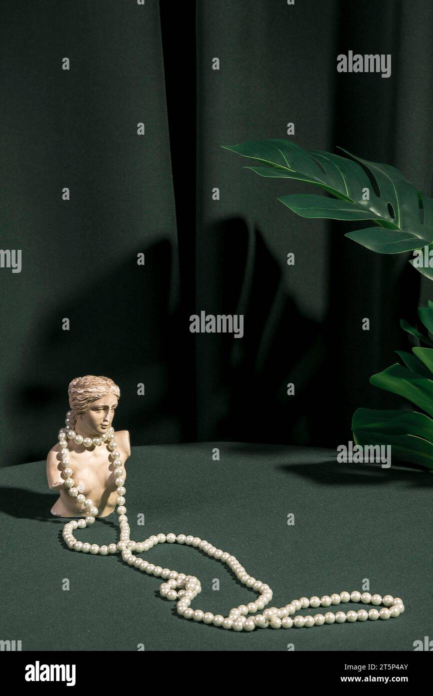 Front view venus bust with pearls Stock Photo - Alamy