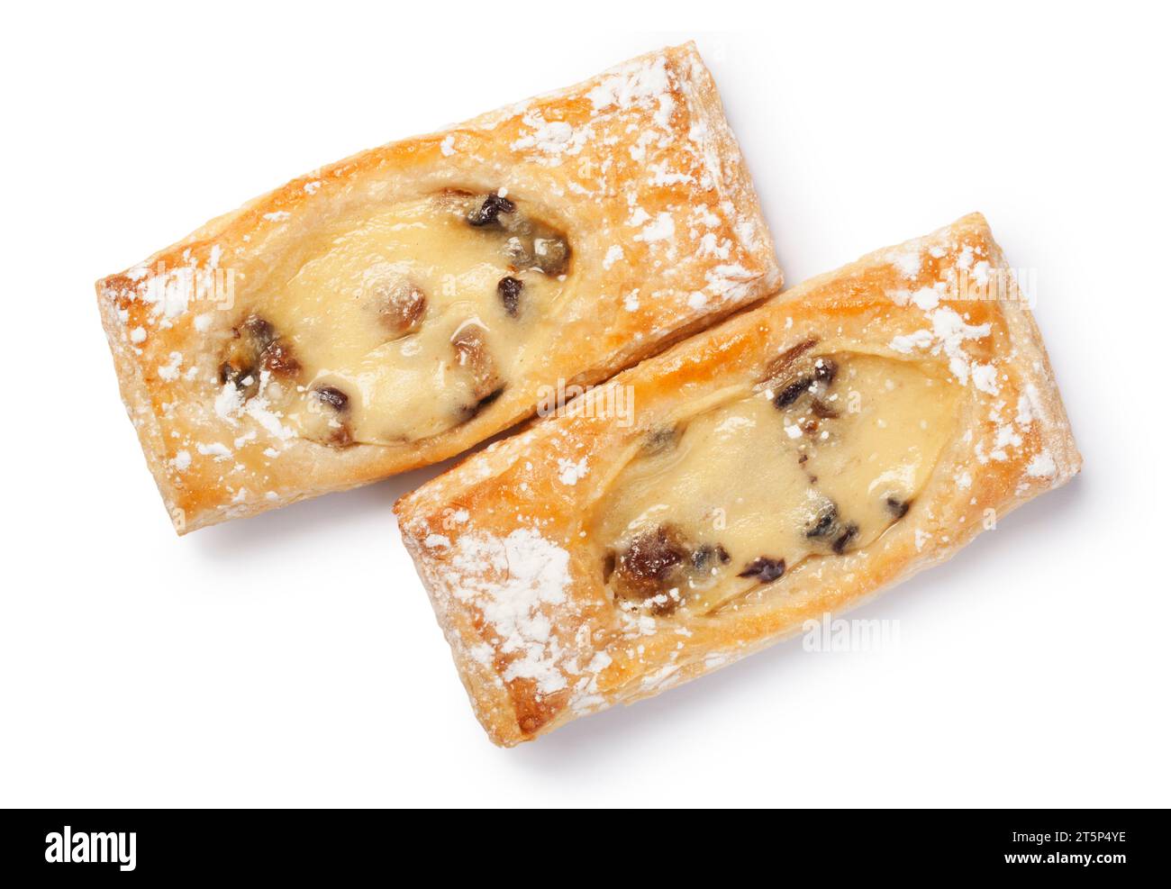 Studio shot of bread and butter style pastry cut out against a white ...