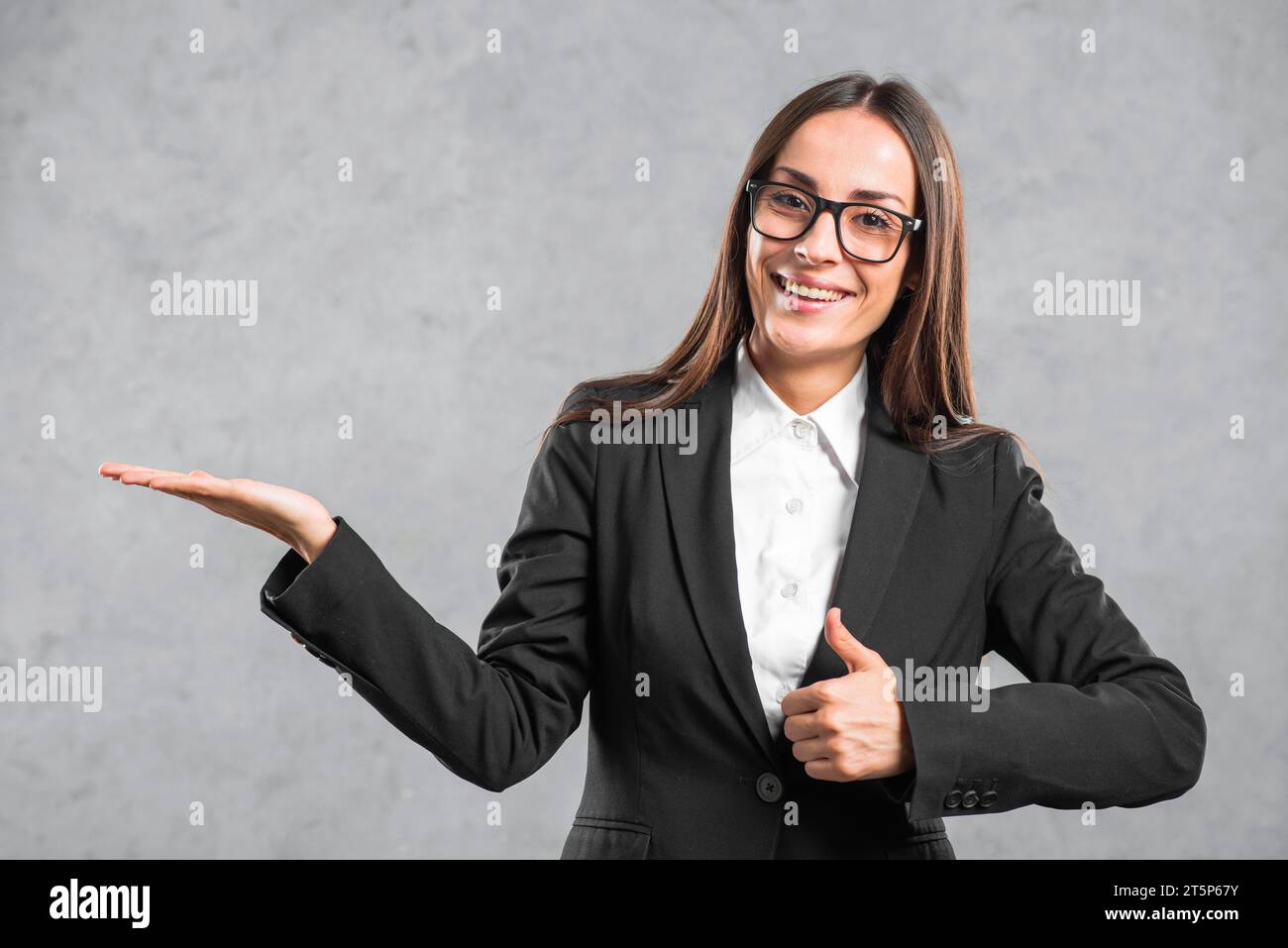 Woman suit sign language hi-res stock photography and images - Alamy
